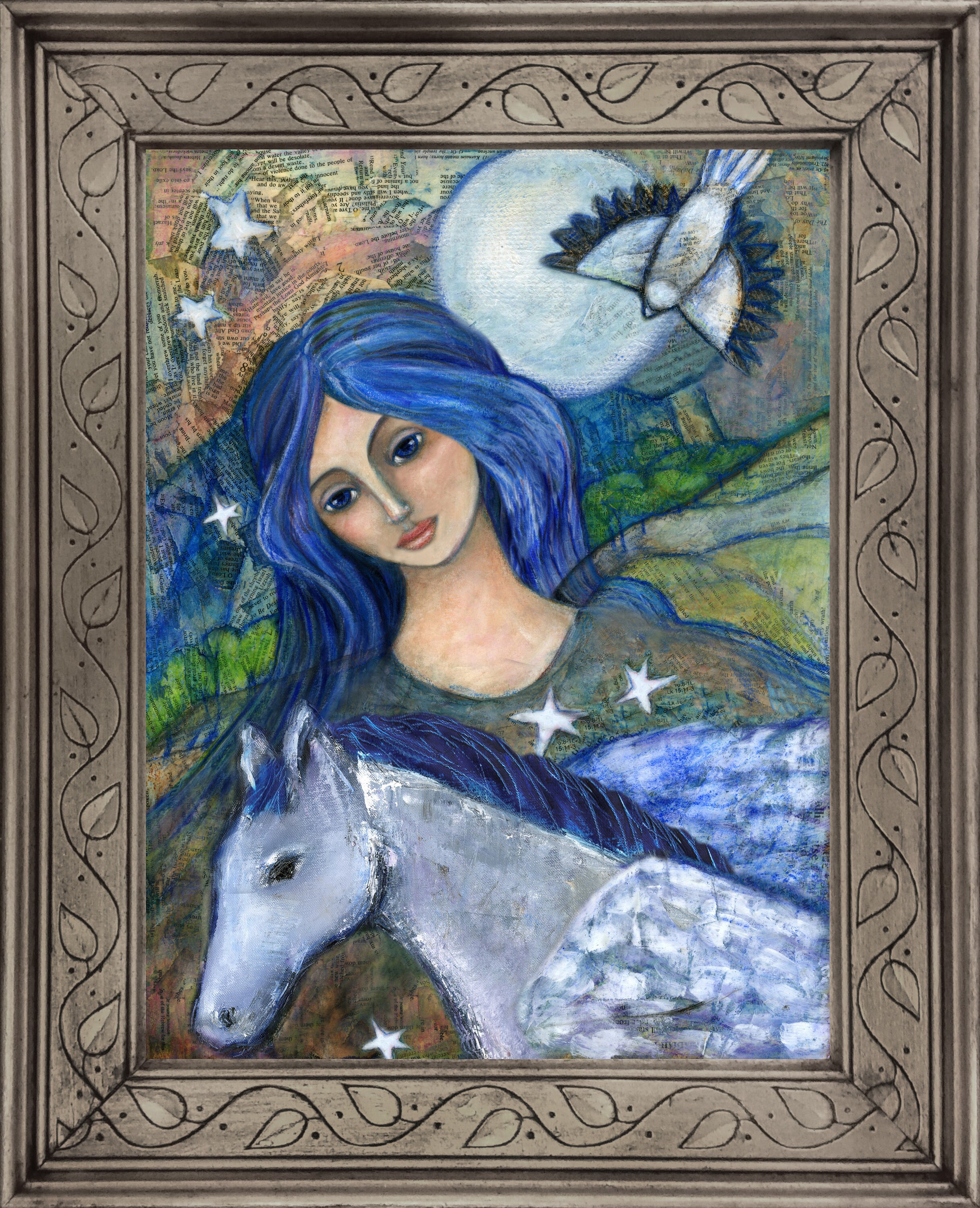 Goddess Rhiannon, Faerie Magick Portrait, Welsh Goddess Art, Lunar ...