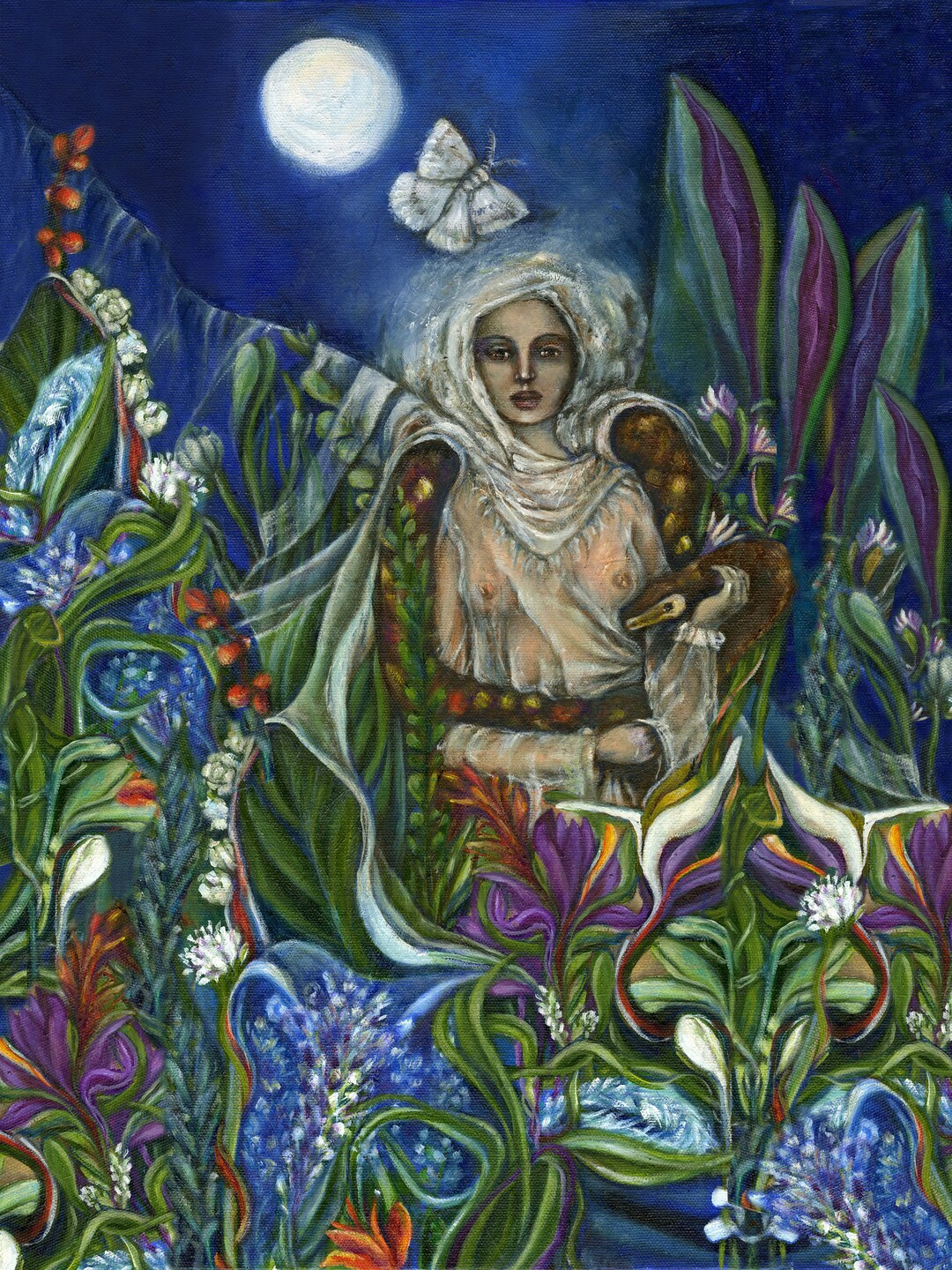 Angitia Minoan Goddess of Healing and Magic, Witch Goddess Art, Healing ...