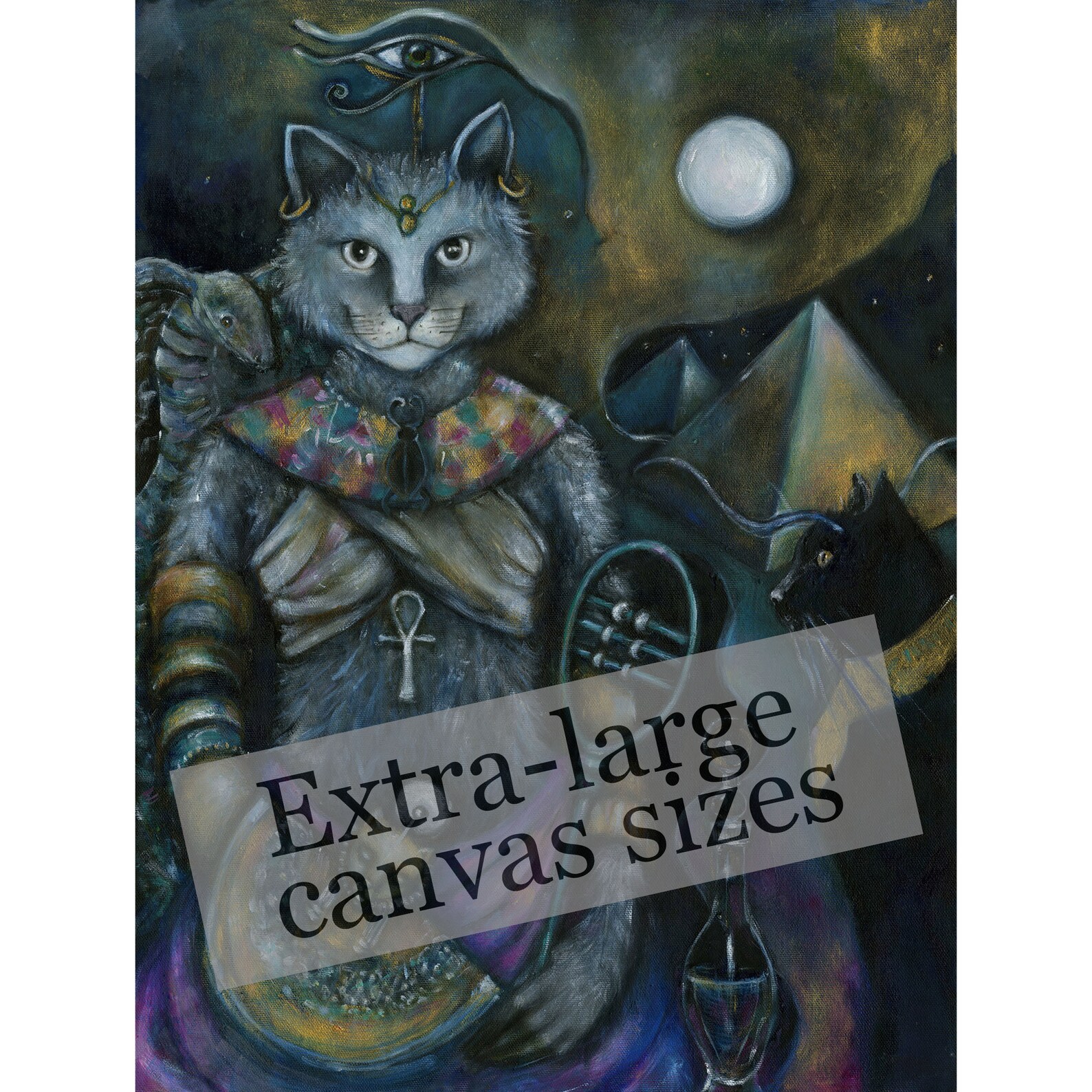 Bastet Extra-large Reproductoin on Canvas Bast Art Egyptian - Etsy