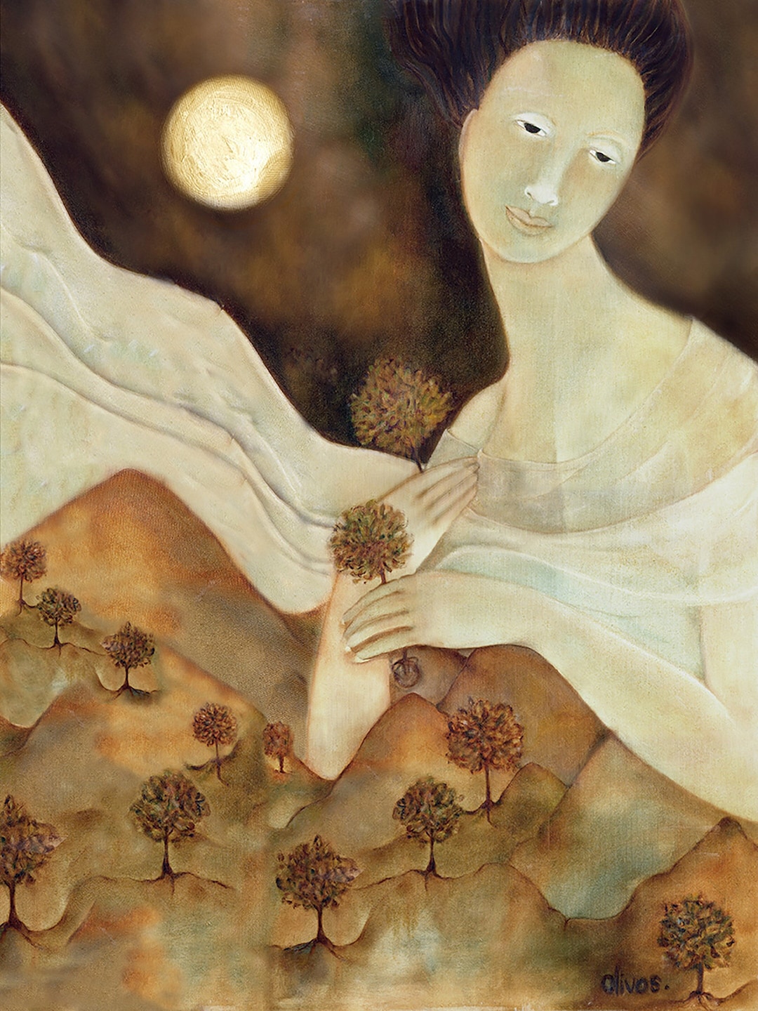Asherah Queen of the Heavens Reproduction on Canvas, Goddess Art Print ...