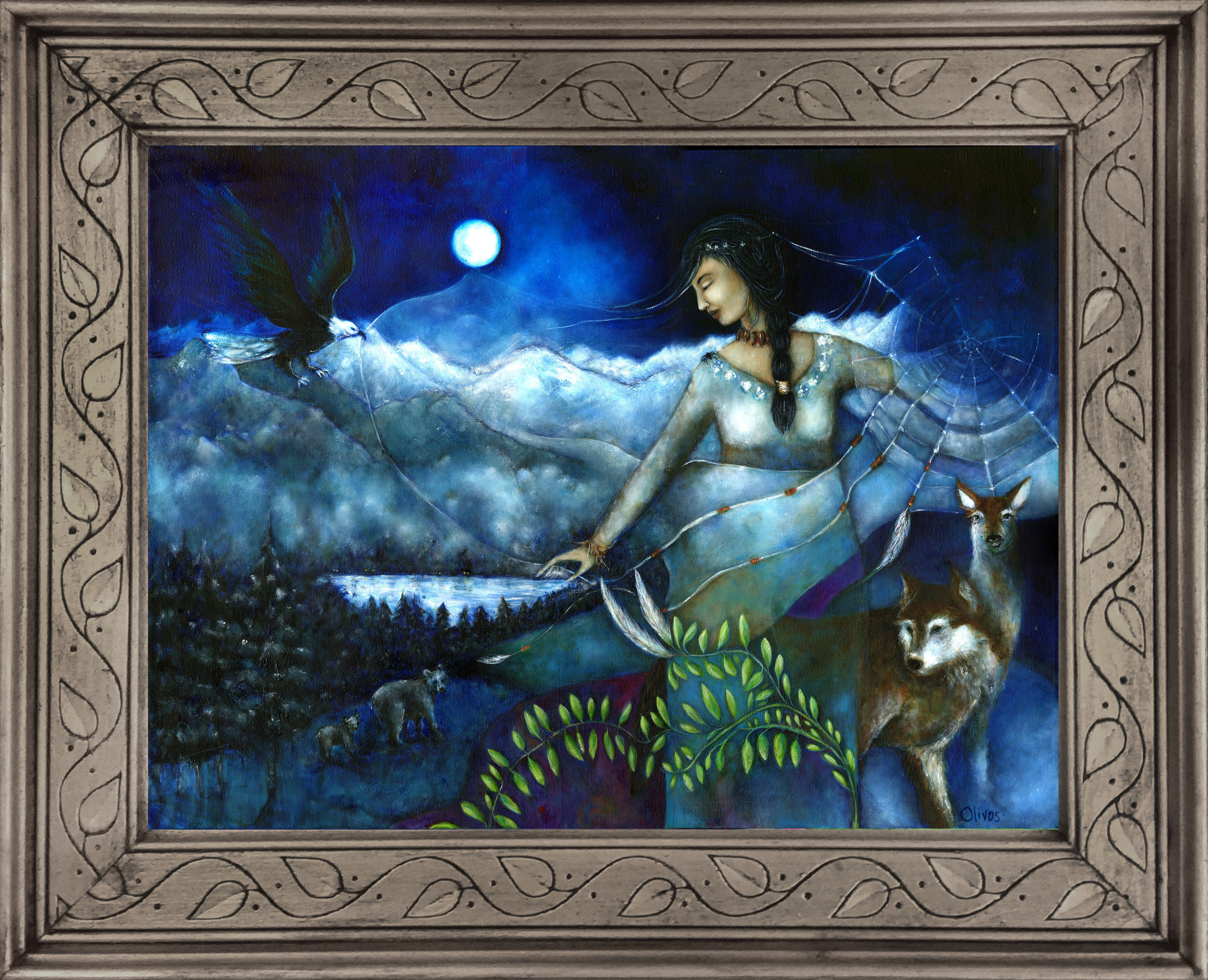 Spider Woman Art Print: Native American Dream Weaver Goddess (canvas ...