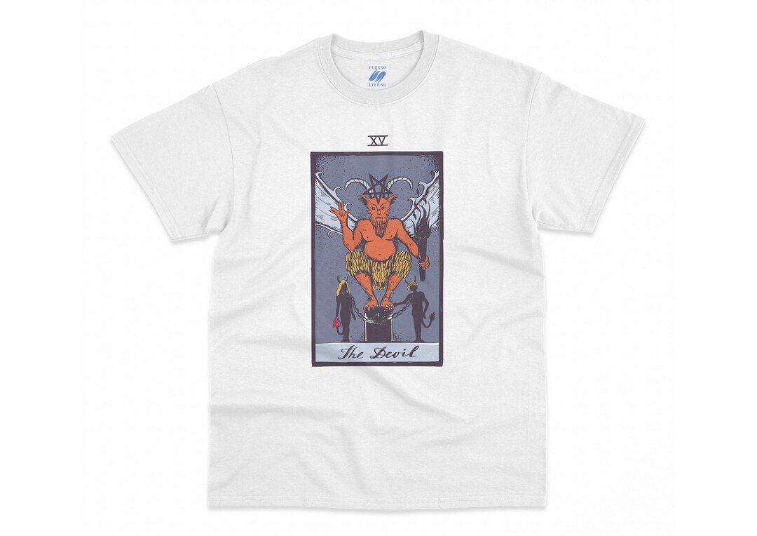 Devil Tarot Card T-shirt, Vintage Occult, Pamela Colman Smith, Rider ...