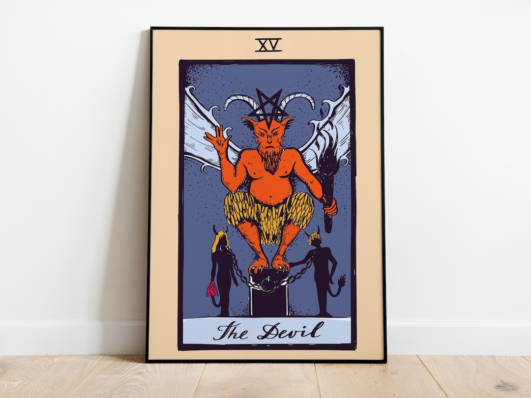 The Devil Tarot Card Art Print, Pamela Colman Smith, Rider-waite Deck ...