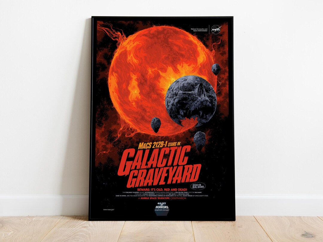 Galactic Graveyard, NASA Galaxy of Horrors Poster, Retro Sci-fi Space ...