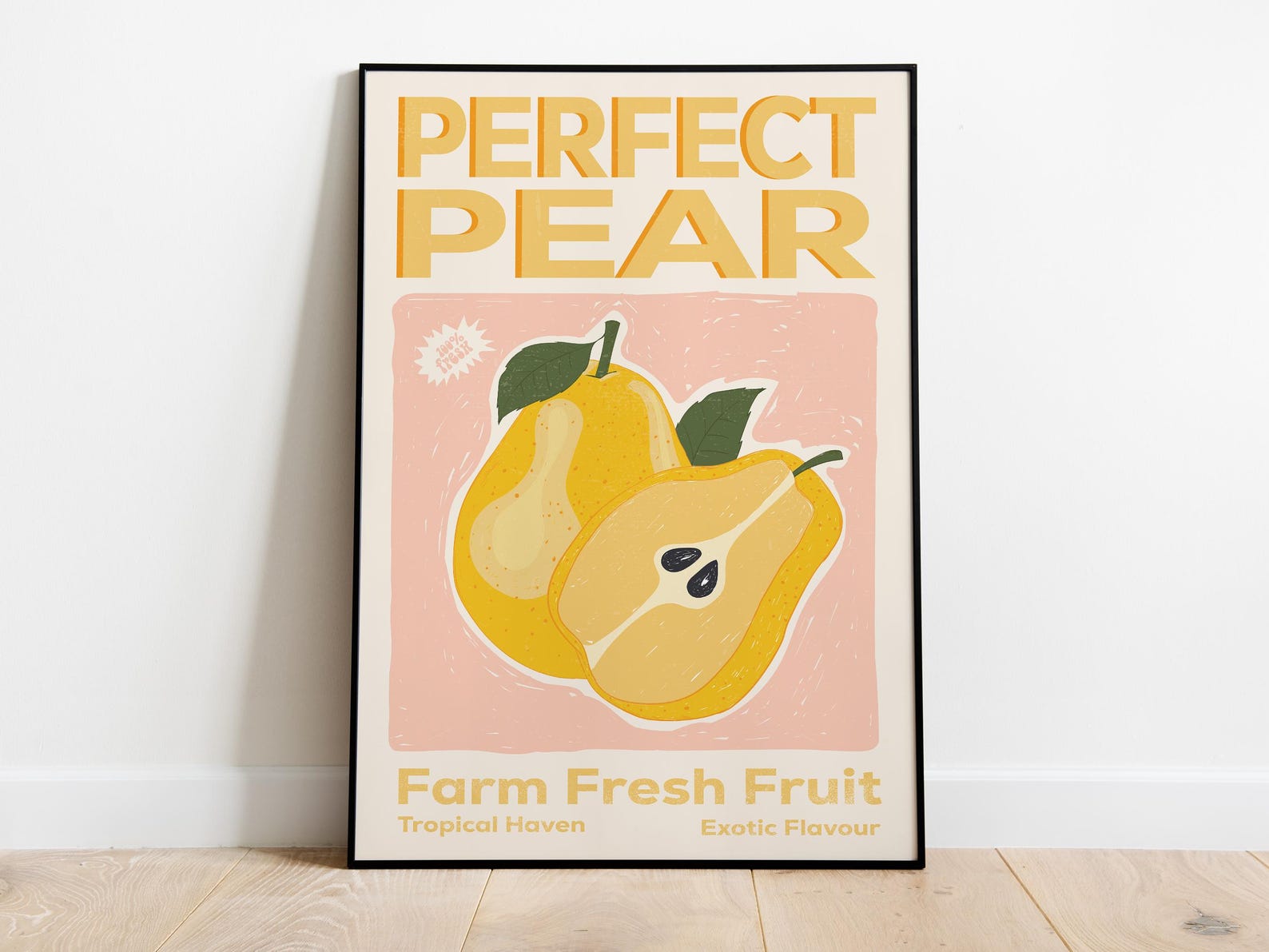 Vintage Pear Poster, Farm Fresh Fruit, Retro Artwork, High Quality ...
