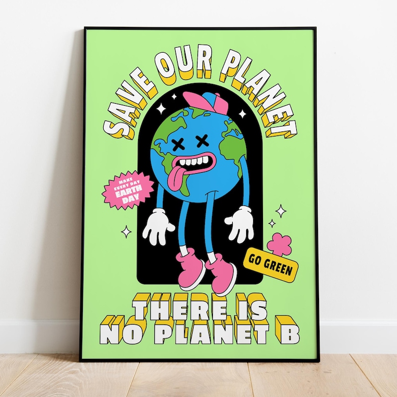Save the Planet Poster - Etsy UK