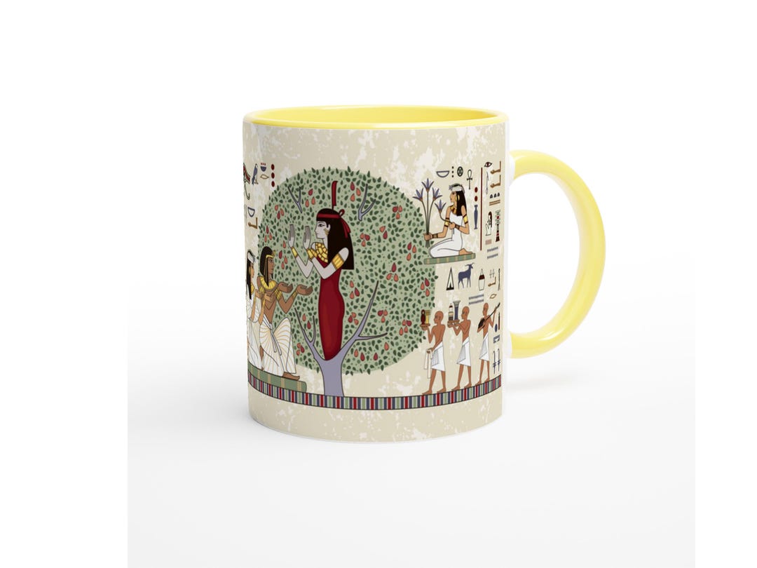 Ancient Egyptian Hieroglyphs Ceramic Mug, Mythology Art Coffee Cup ...