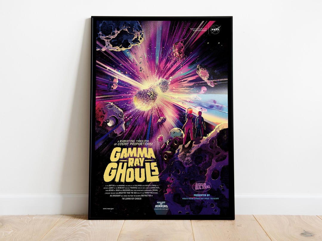 Gamma Ray Ghouls, NASA Galaxy of Horrors Poster, Retro Sci-fi Space ...