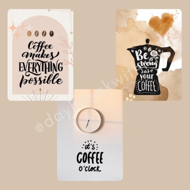 15 Printable Coffee Quote Postcards | Coffee-themed Wall Art | Digital ...