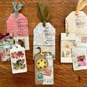 Handmade Vintage Floral Junk Journal Tags With Pockets - Set of 3 - Etsy