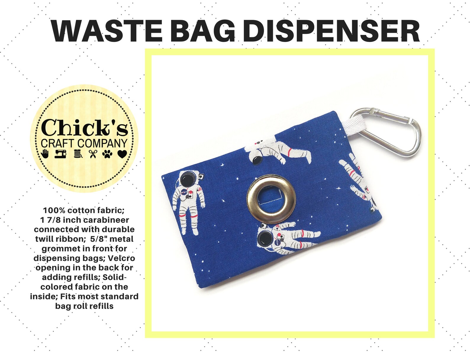 NASA Astronaut Dog Waste Bag Dispenser Poop Bag Holder | Etsy