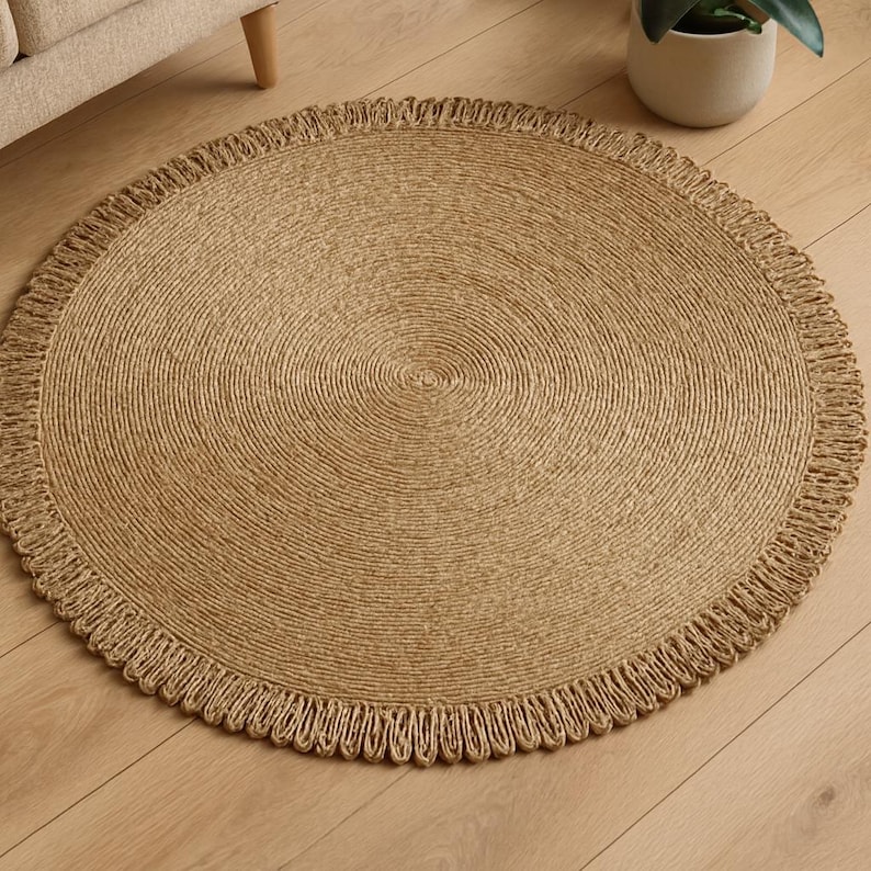 Natural Jute Area Rug| Handmade by Natural Fiber | Eco Friendly Boho ...