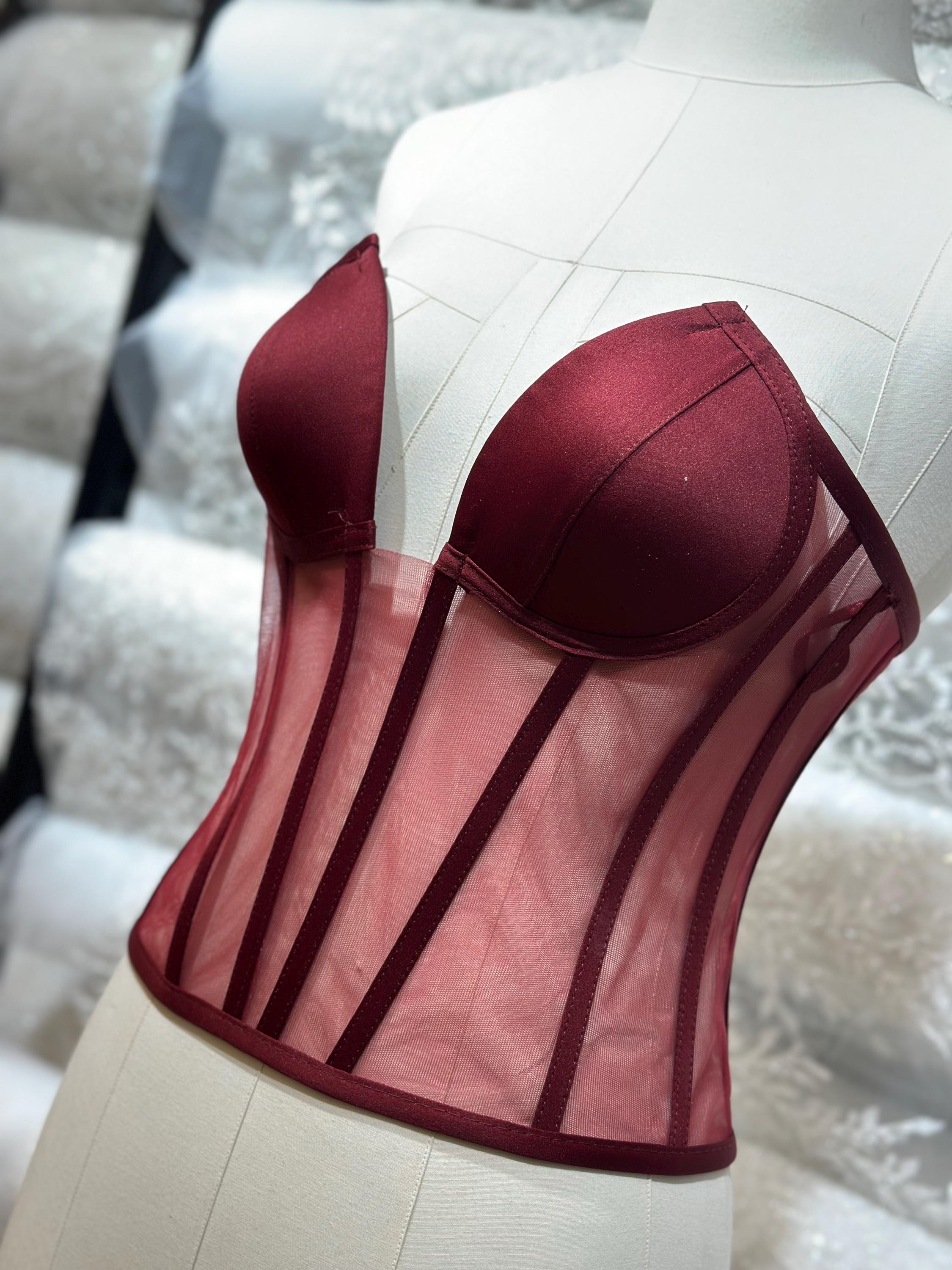 Handmade Bustier, Transparent Satin Corset, Transparent Crop Top ...