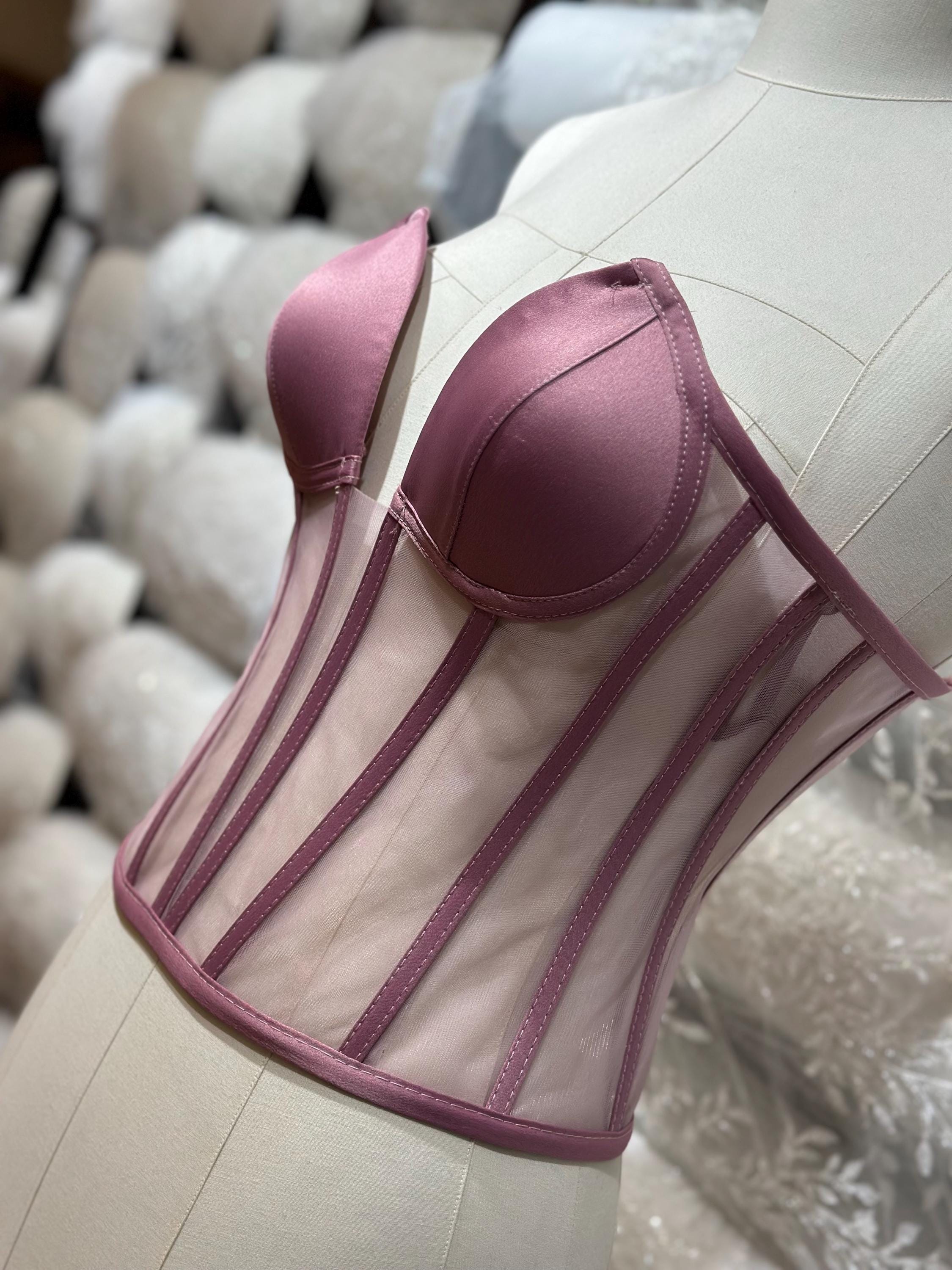 Handmade Bustier, Transparent Satin Corset, Transparent Crop Top ...