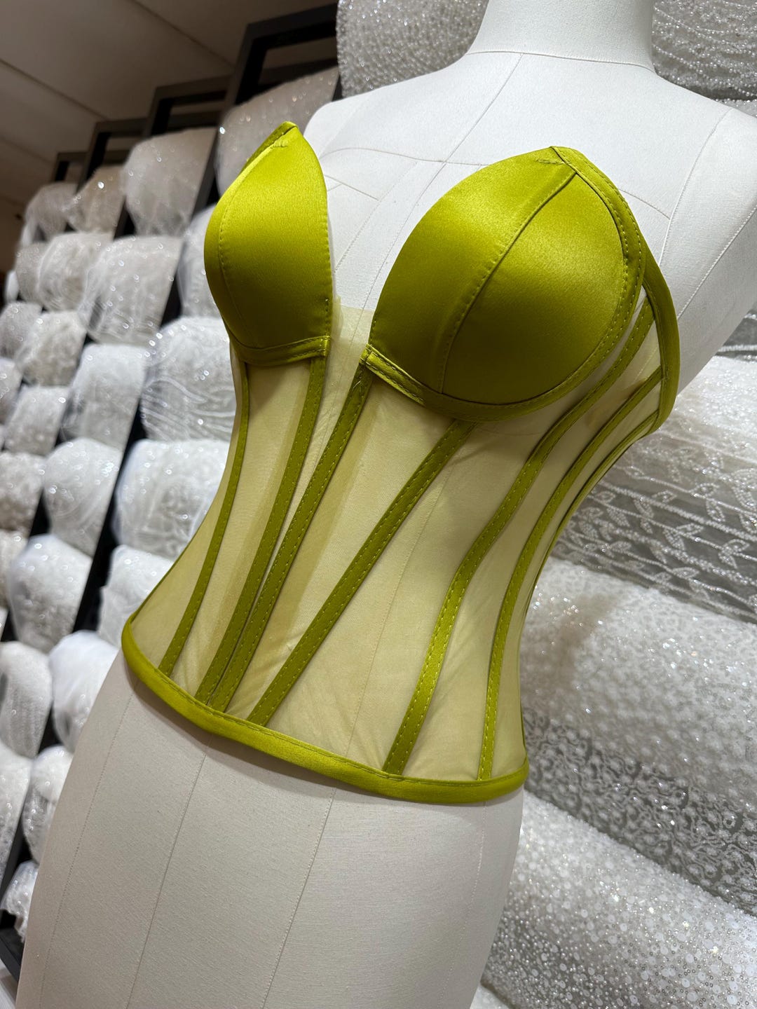 Handmade Bustier, Transparent Satin Corset, Transparent Crop Top ...