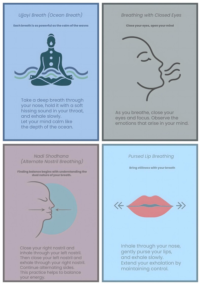 Mindful Breathing Cards Pack Mindfulness Breathing Exercises for Teens ...