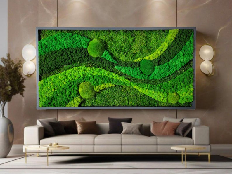 Handcrafted Preserved Moss Wall Art – Green Wall Décor, Framed Nature ...