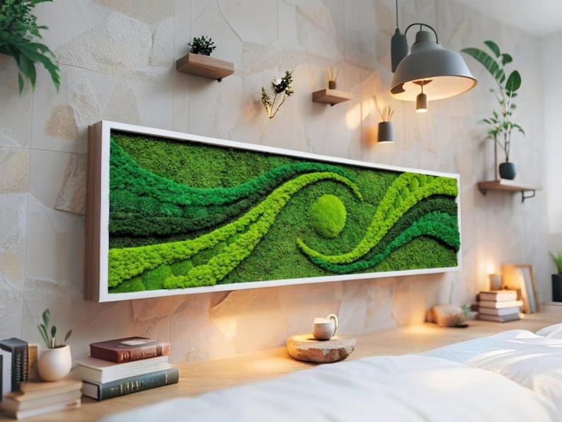 Handmade Preserved Moss Wall Art – Green Wall Panel, Nature-inspired ...