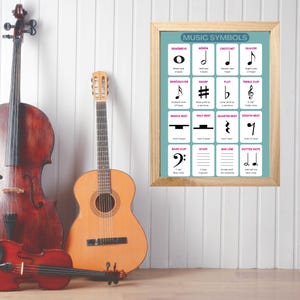 Music Theory Set Wall Decor Digital Art Music Room, Music Studio ...