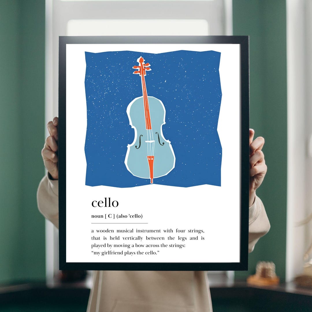 CELLO Definition Printable Poster Music Dictionary Wall Art Digital ...