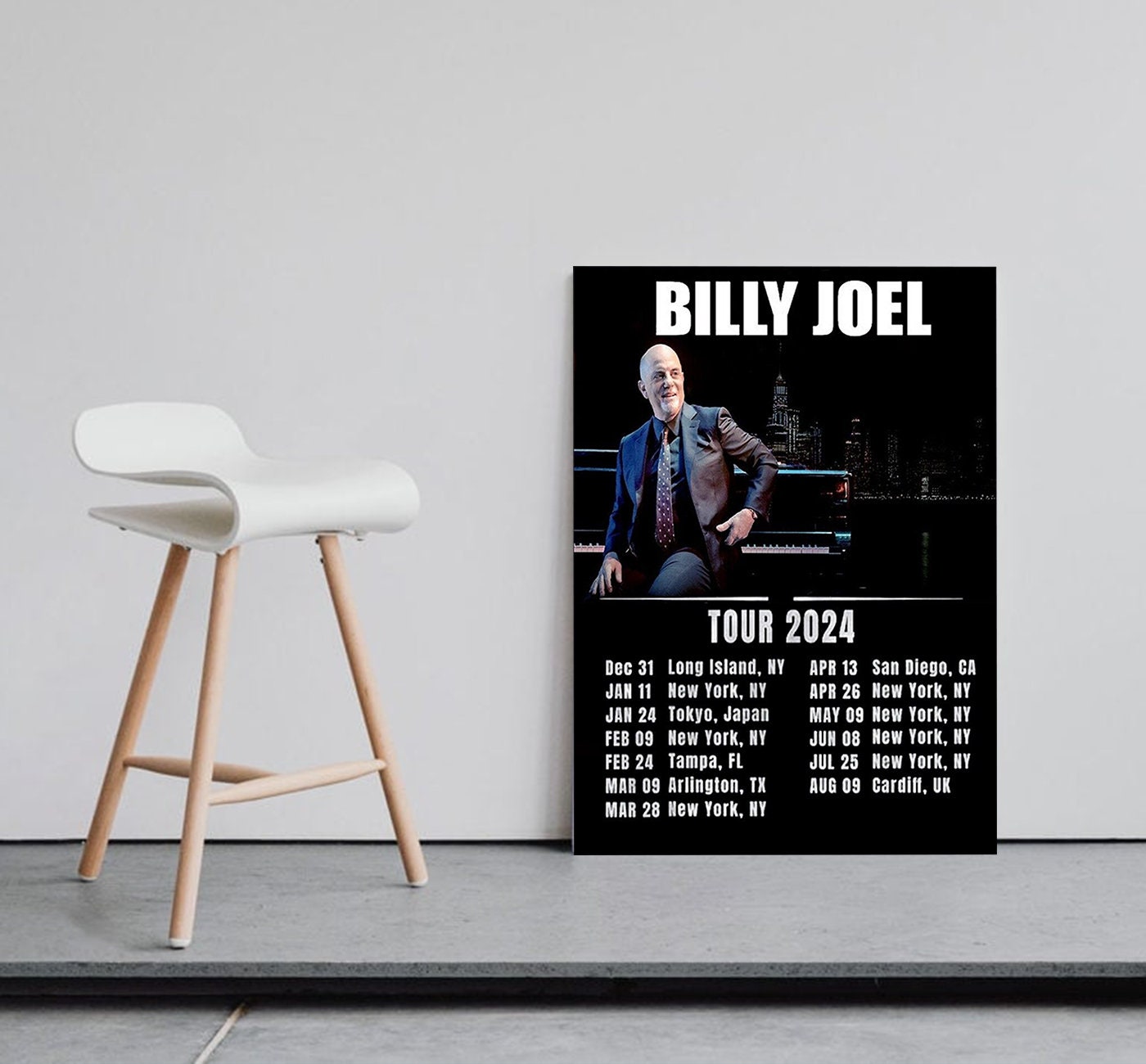 Billy Joel World Tour 2024 Poster, Billy Joel Poster, Vintage Poster ...