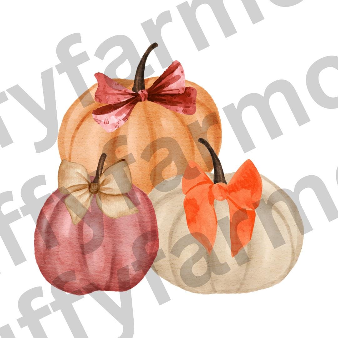 Fall Pumpkin Bows PNG Digital File for Sublimation - Etsy