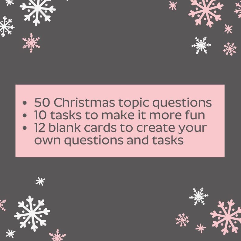 Christmas Conversation Cards, Christmas Conversation Starter, Christmas ...