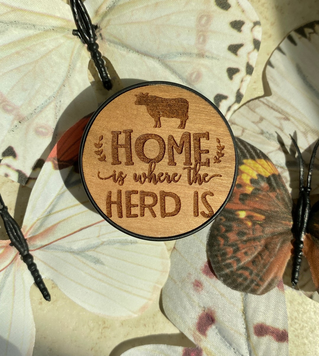 Wooden "home is Where the Herd Is" Phone Grip! - Etsy