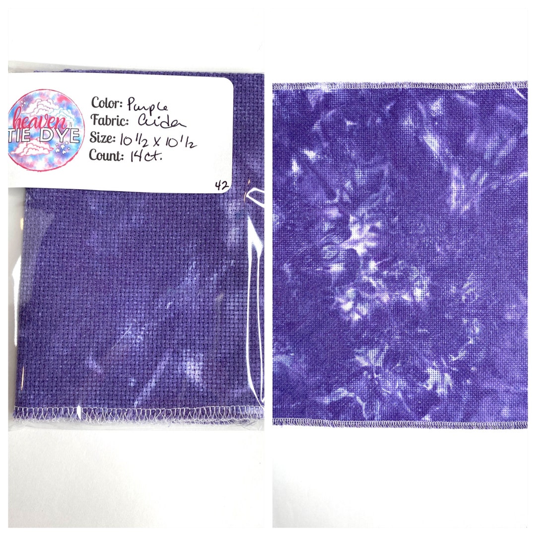 Hand Dyed Aida Fabric 14 Count Shades of Purple & White! - Etsy