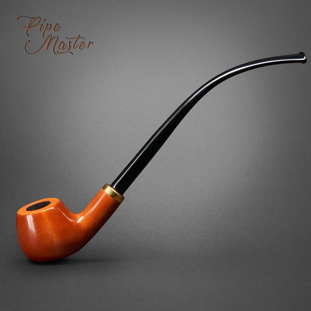 Mr. Brog Hand Carved Wooden Tobacco Smoking Pipe 14 Churchwarden Tik ...