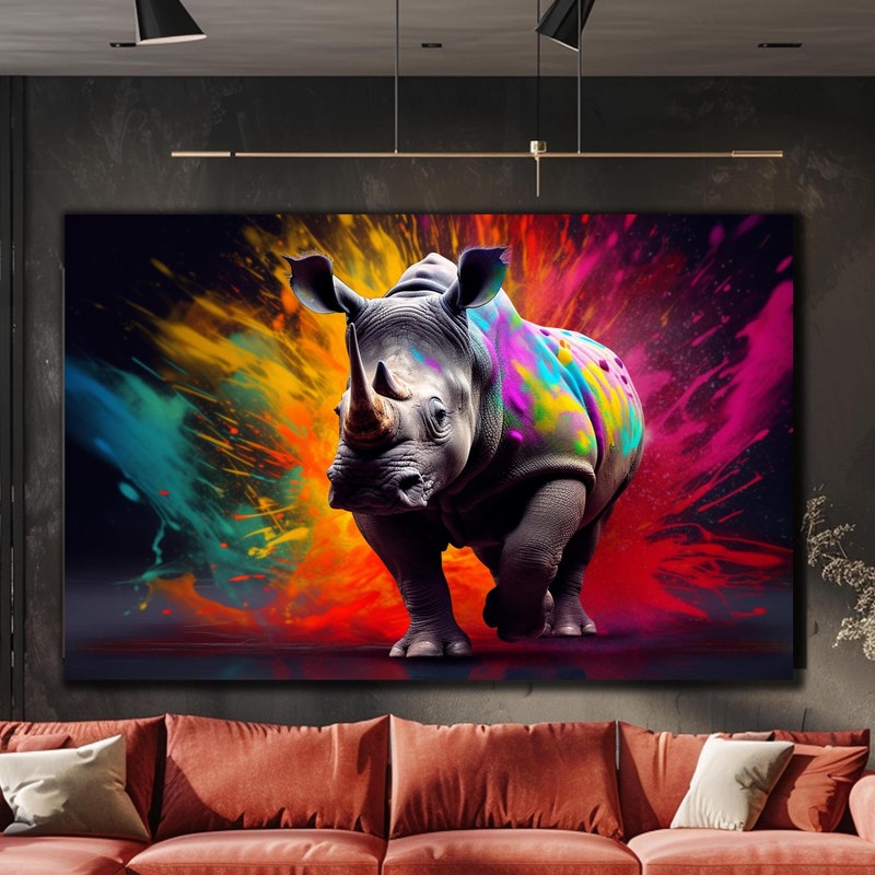 Rhino Wall Art - Etsy