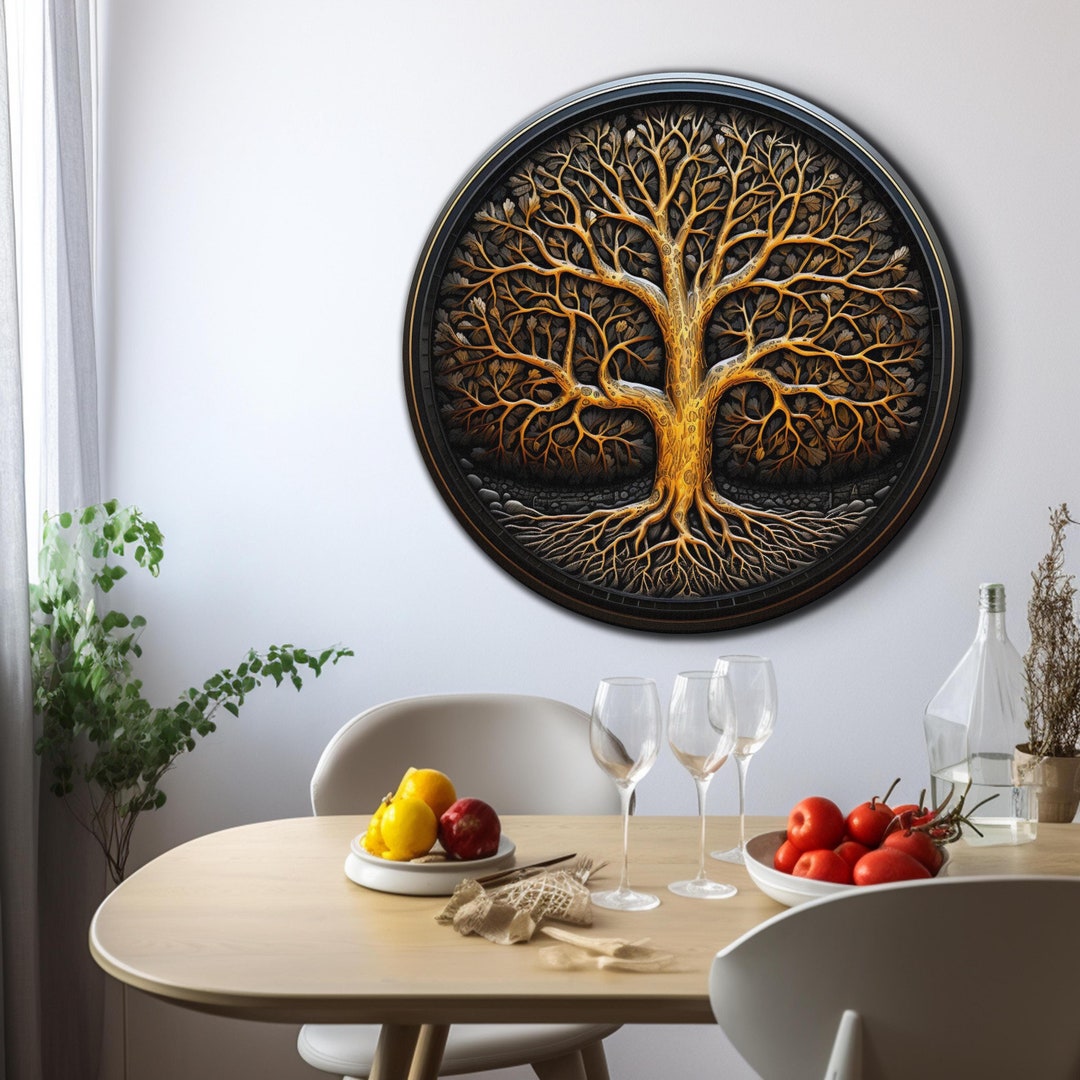 Glass UV Tree of Life Wall Art, Life of Tree Glass Decor, Tempered ...