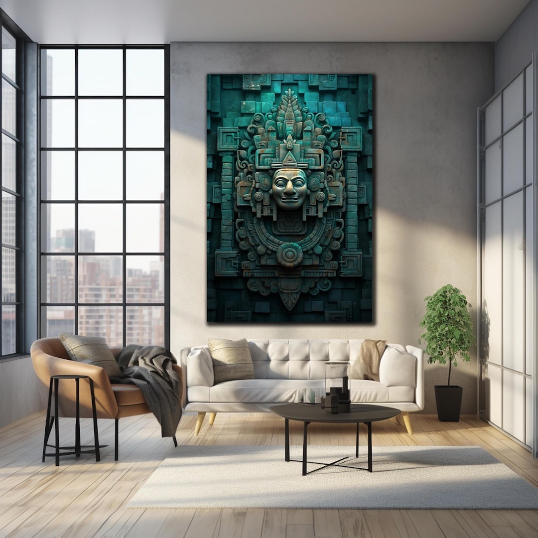 Aztec Goddess of Nature Aztec Wall Art, Mayan Wall Art, Tempered Glass ...