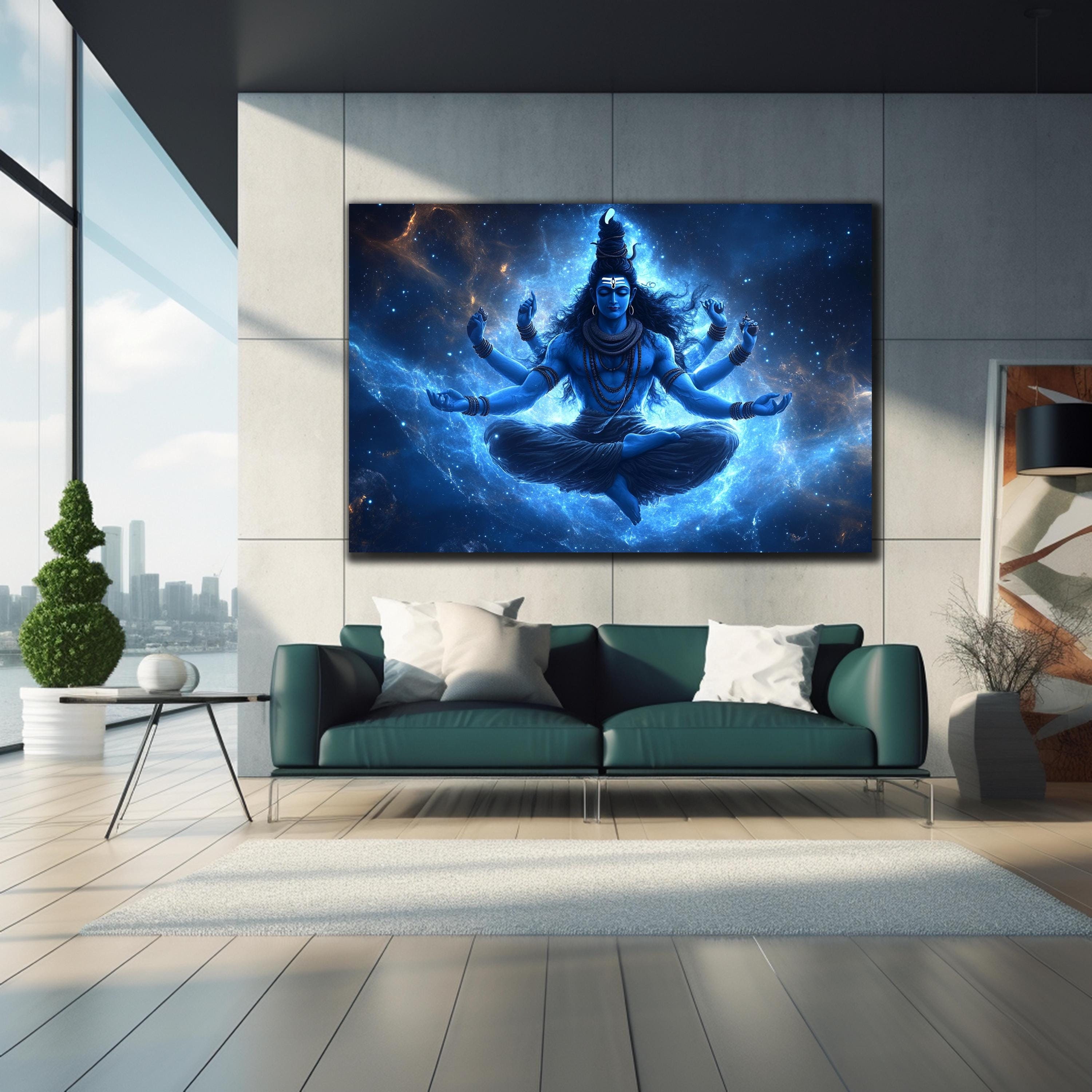 Shiva Glass Decor, Tempered Glass Wall Art, Hindu God Shiva Wall Art ...