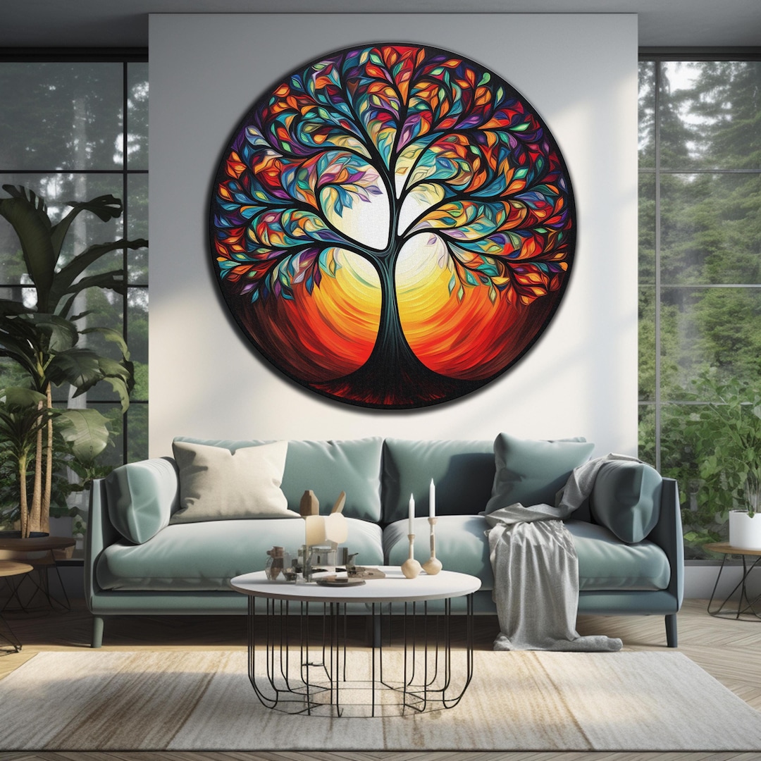 Glass UV Tree of Life Wall Art, Life of Tree Glass Decor, Tempered ...