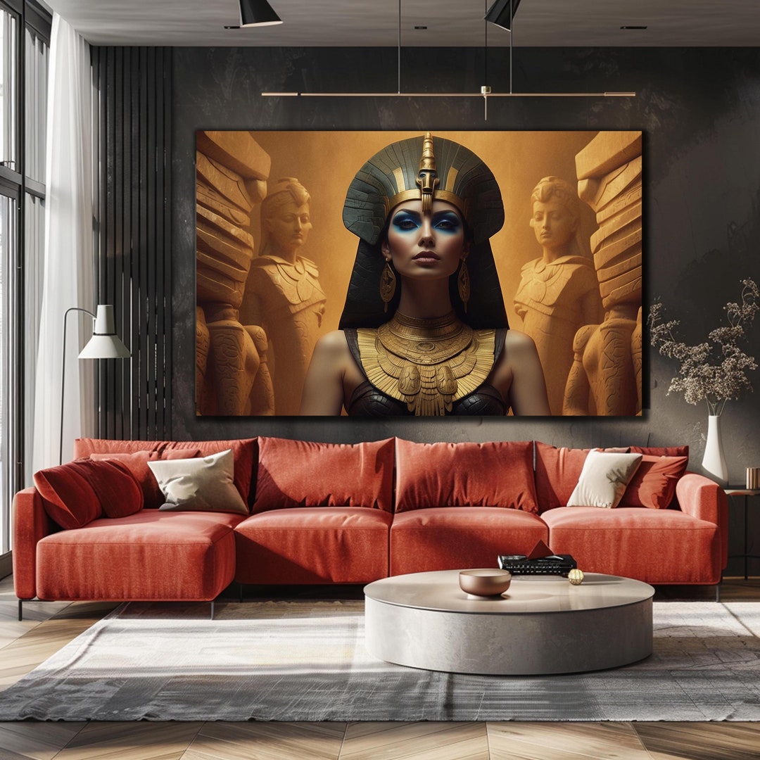 Egyptian Queen Tempered Glass Wall Art, Egyptian Goddess Isis Wall Art ...