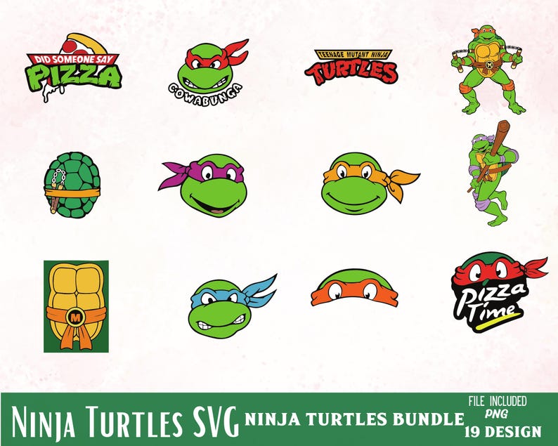 Ninja Turtles SVG PNG Clipart Bundle (digital Download) - Etsy