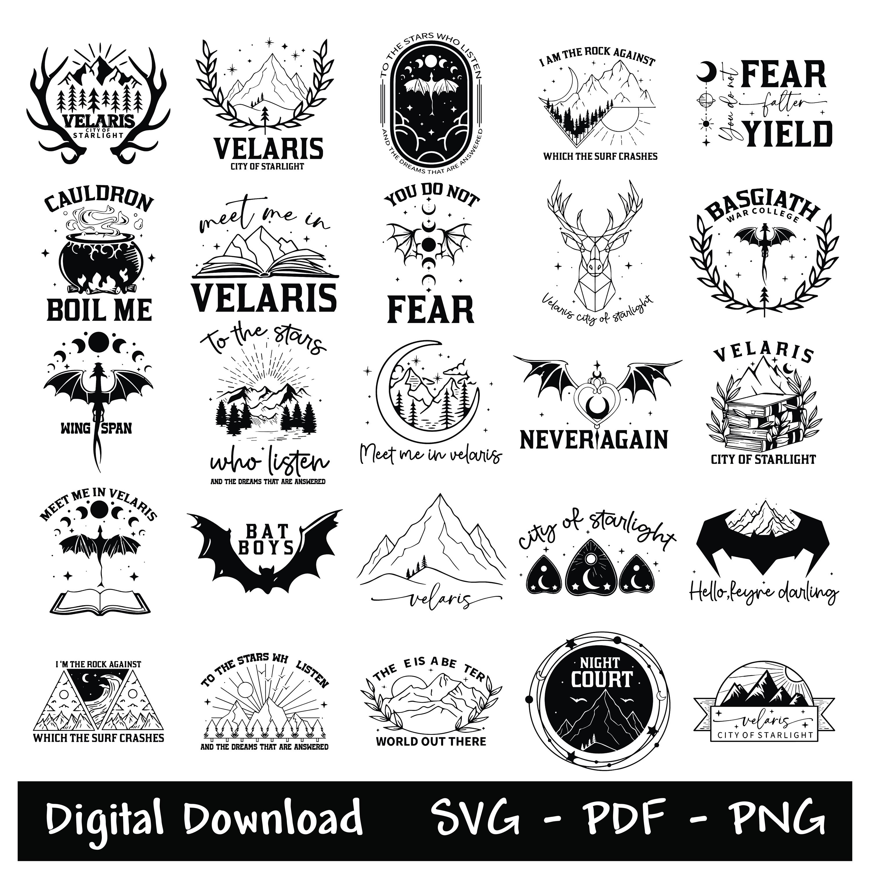Acotar Velaris Svg Bundle, Fourth Wing,court of Thorns and Roses Svg ...