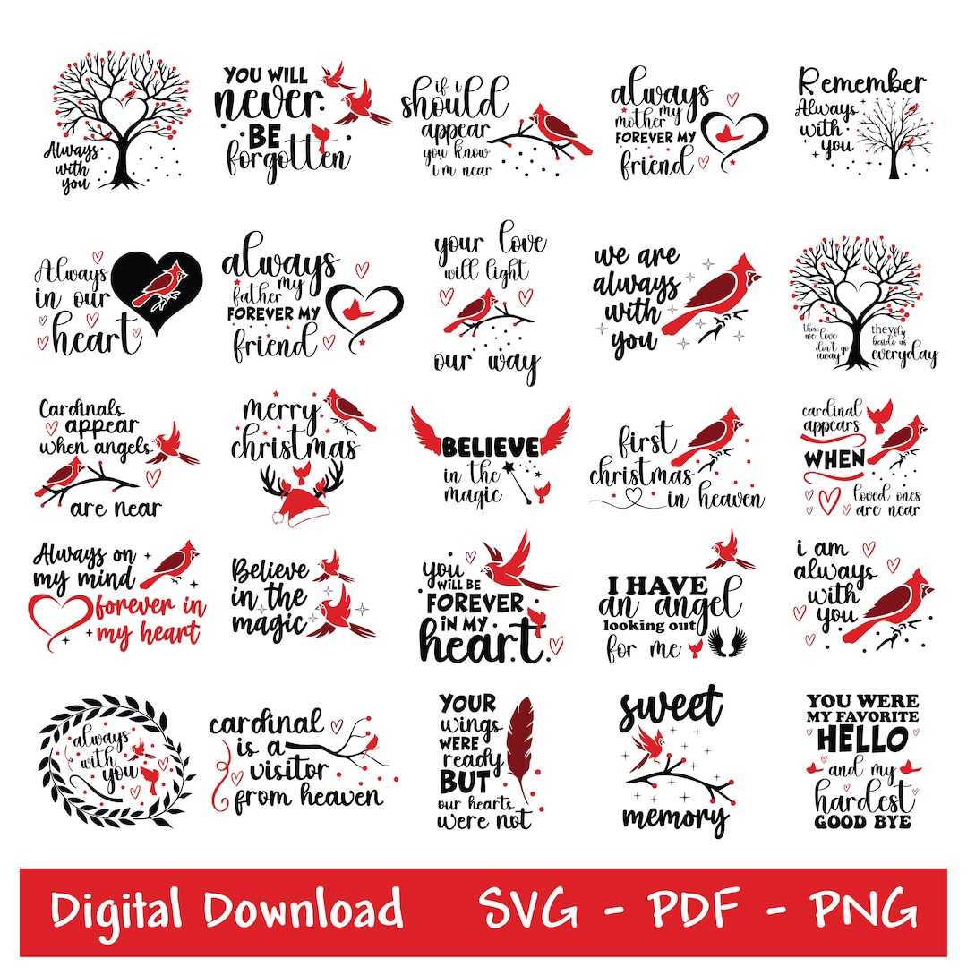 Cardinal Svg, Cardinal Memorial Quote Plotter Svg, Christmas Cardinal ...