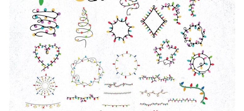 Christmas Lights SVG: String Light Pattern Cut File - Etsy