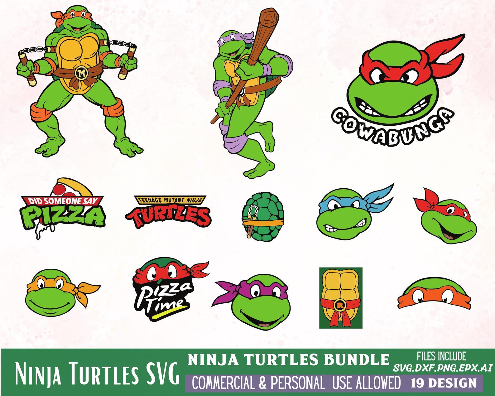 Ninja Turtles SVG PNG Clipart Bundle (digital Download) - Etsy