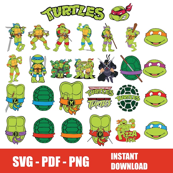 Ninja Turtle Clipart - Etsy