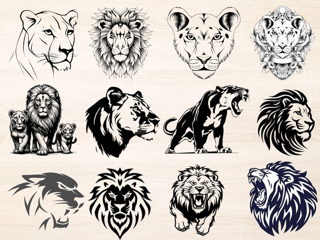 Lioness SVG ,lioness PNG ,lioness SVG Clipart ,minimalist Line Art ...