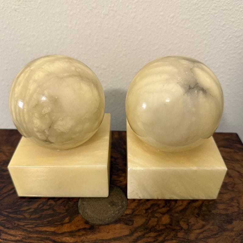 Vintage Alabaster Bookend - Etsy
