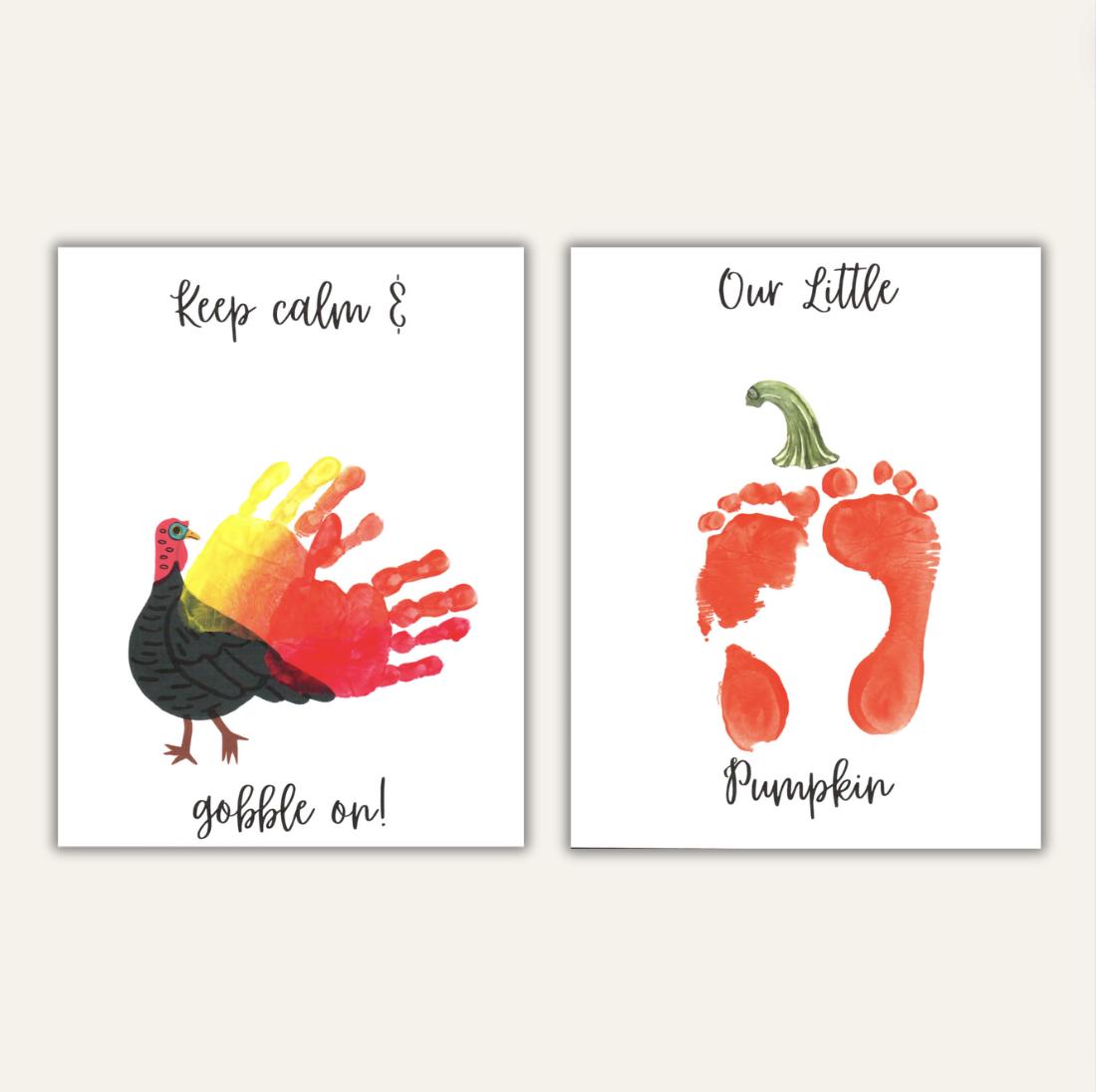 Fall Toddler Handprint Footprint Templates - Etsy