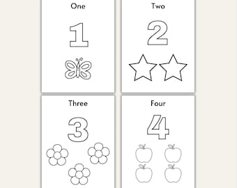 1-10 Learning Numbers Coloring Pages - Etsy