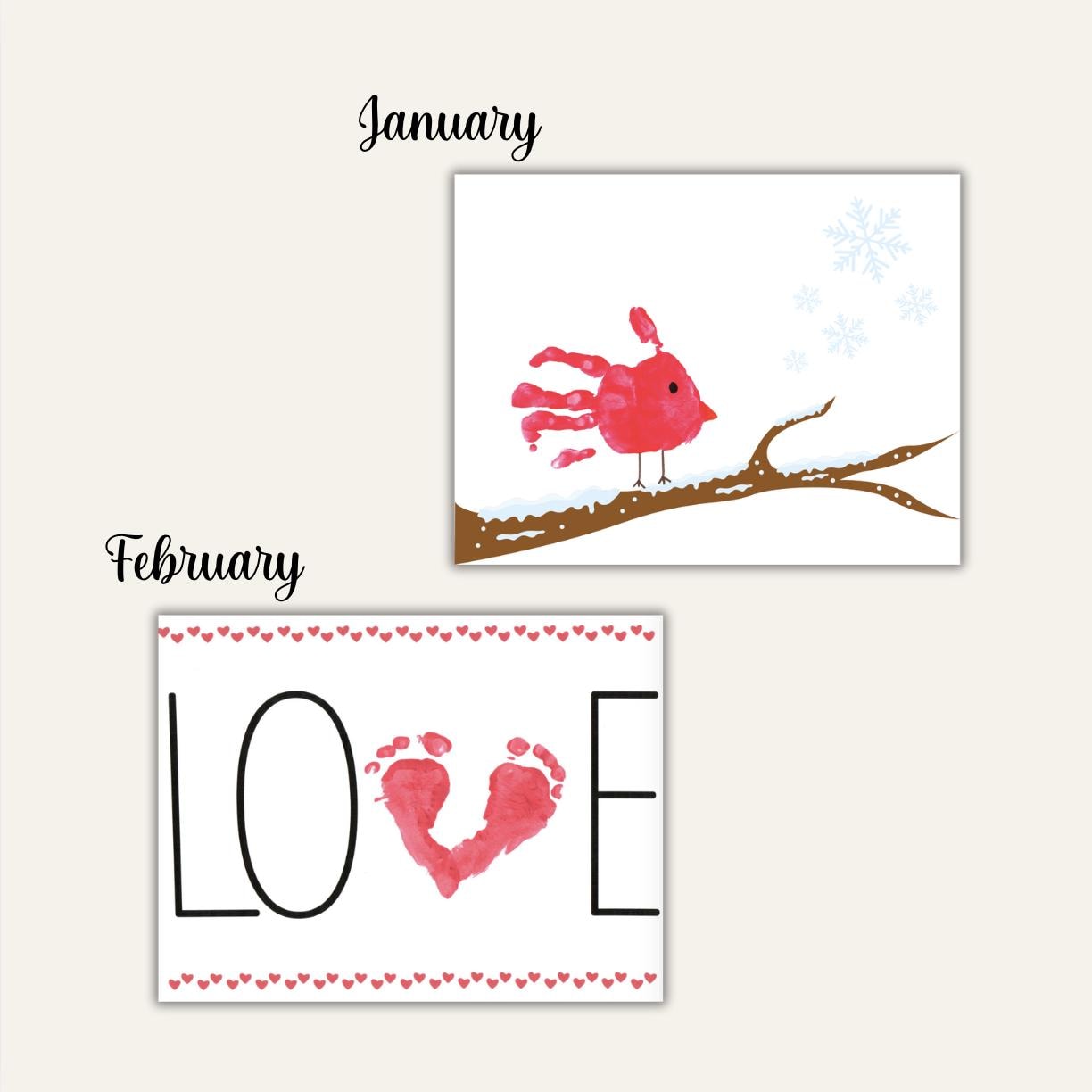 2025 Hand and Footprint Calendar Template - Etsy