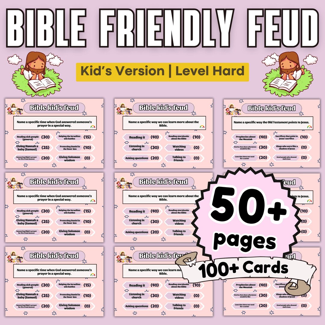 Bible Family Feud Hard Level Game for Kids – 100+ Printable Bible ...