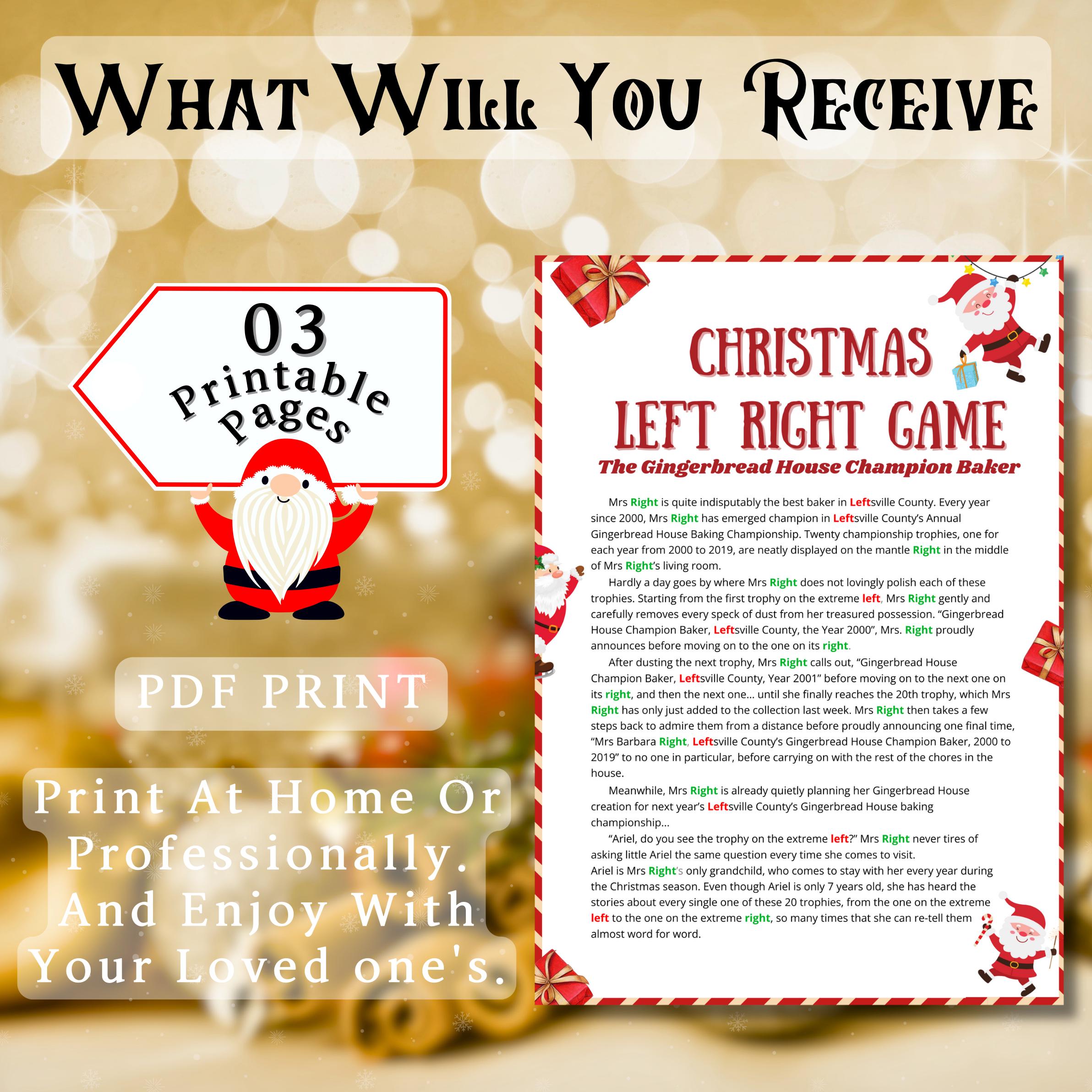 Christmas Left Right Game, Christmas Games, Xmas Games, Christmas Party ...