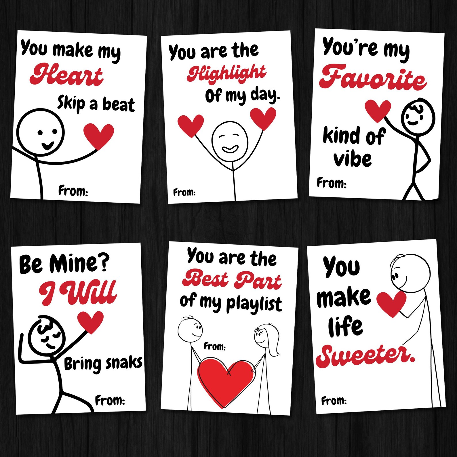 Slang Kids Valentine's Day Cards, Funny Printable Classroom Valentine ...